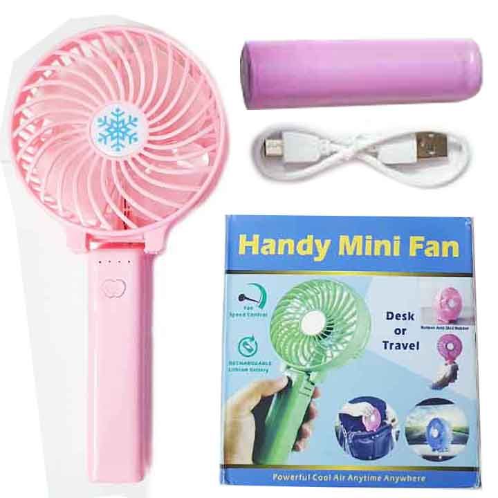 Quạt cầm tay 4W pin sạc 3v7 đầu bằng - LINH KIỆN LÂM MUSIC