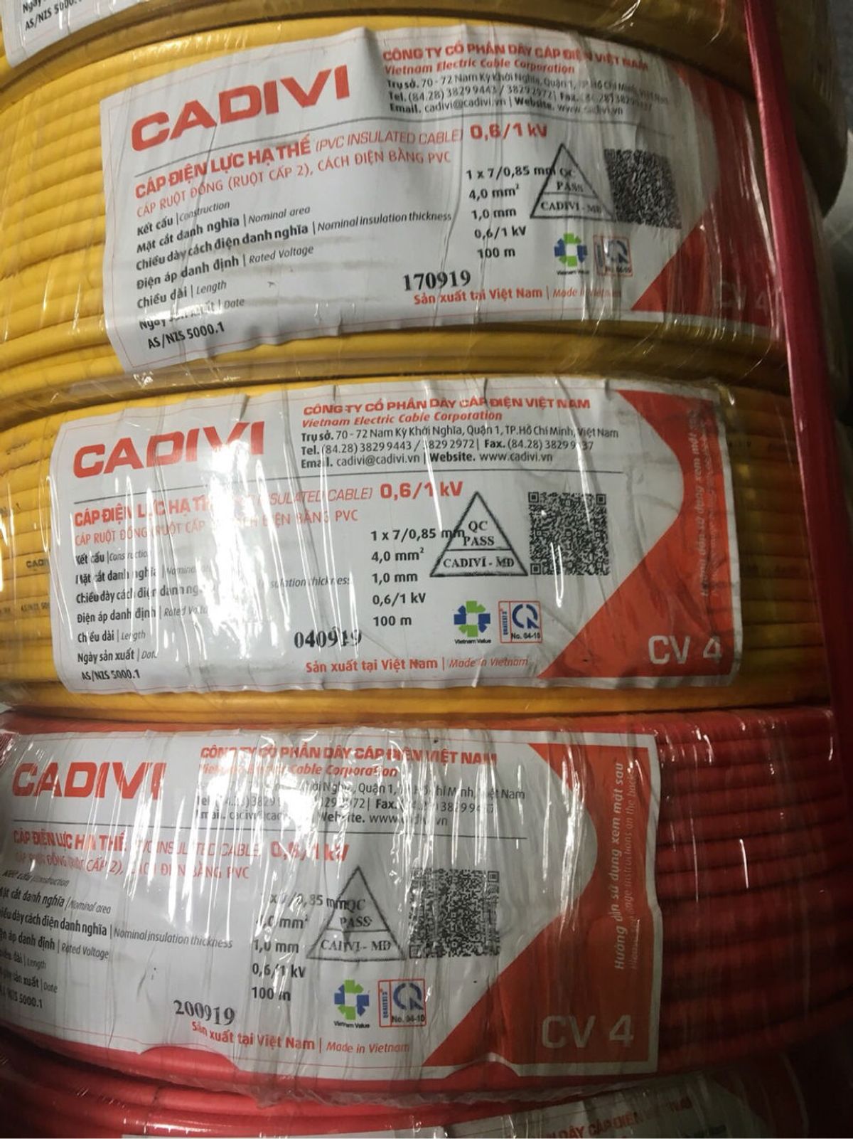 Dây điện Cadivi CV 40 cuộn 100 mét giá sỉ, giá bán buôn - Thị Trường Sỉ