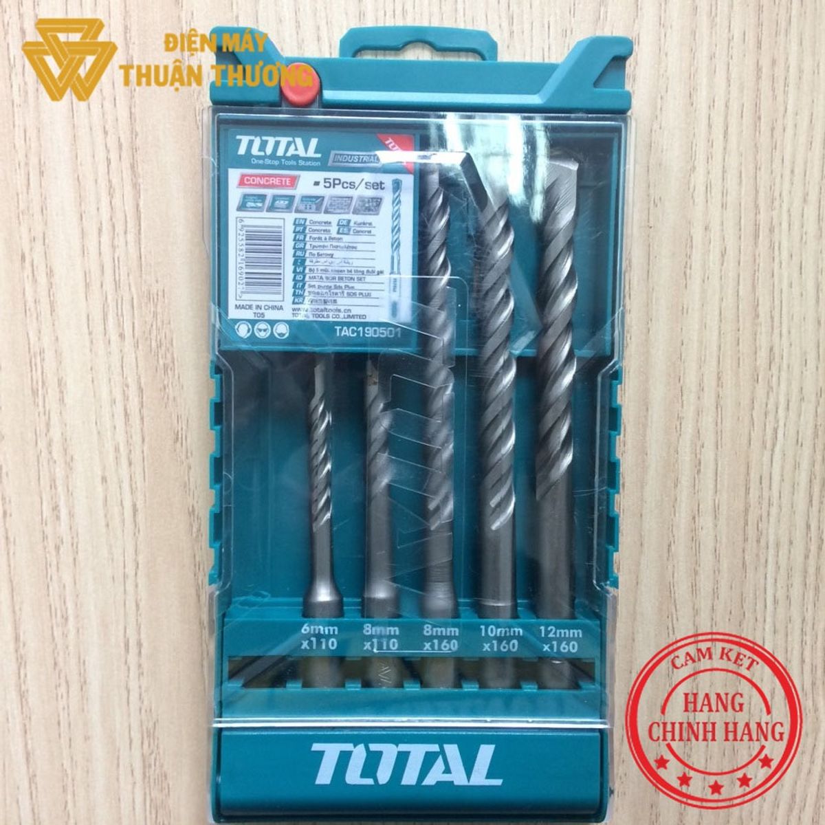 Bộ Mũi Khoan Bê Tông Đuôi Gài 5 Chi Tiết Total TAC190501 giá sỉ, giá ...