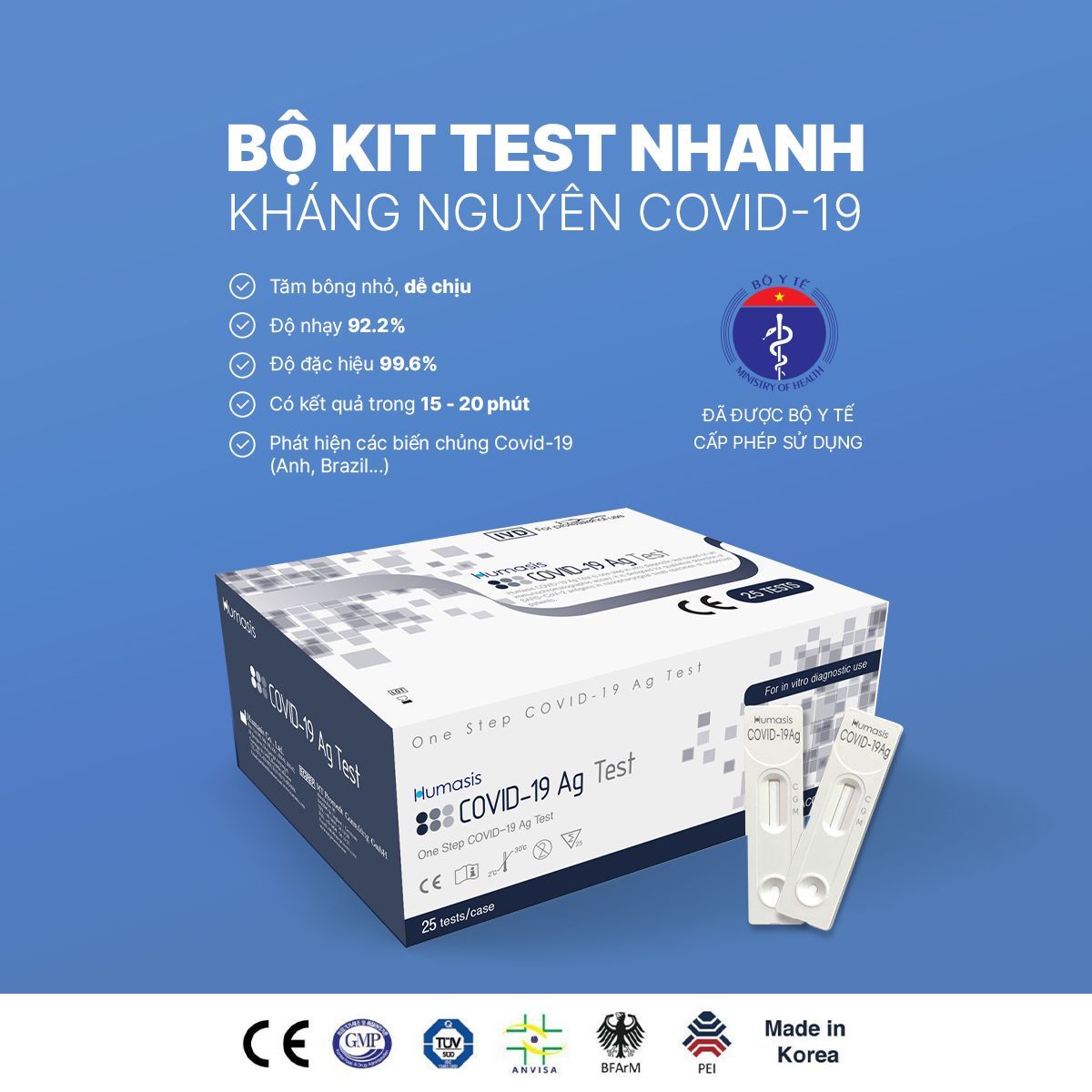 [HỘP/25 KIT] KIT TEST NHANH - HUMASIS giá sỉ, giá bán buôn - Thị Trường Sỉ