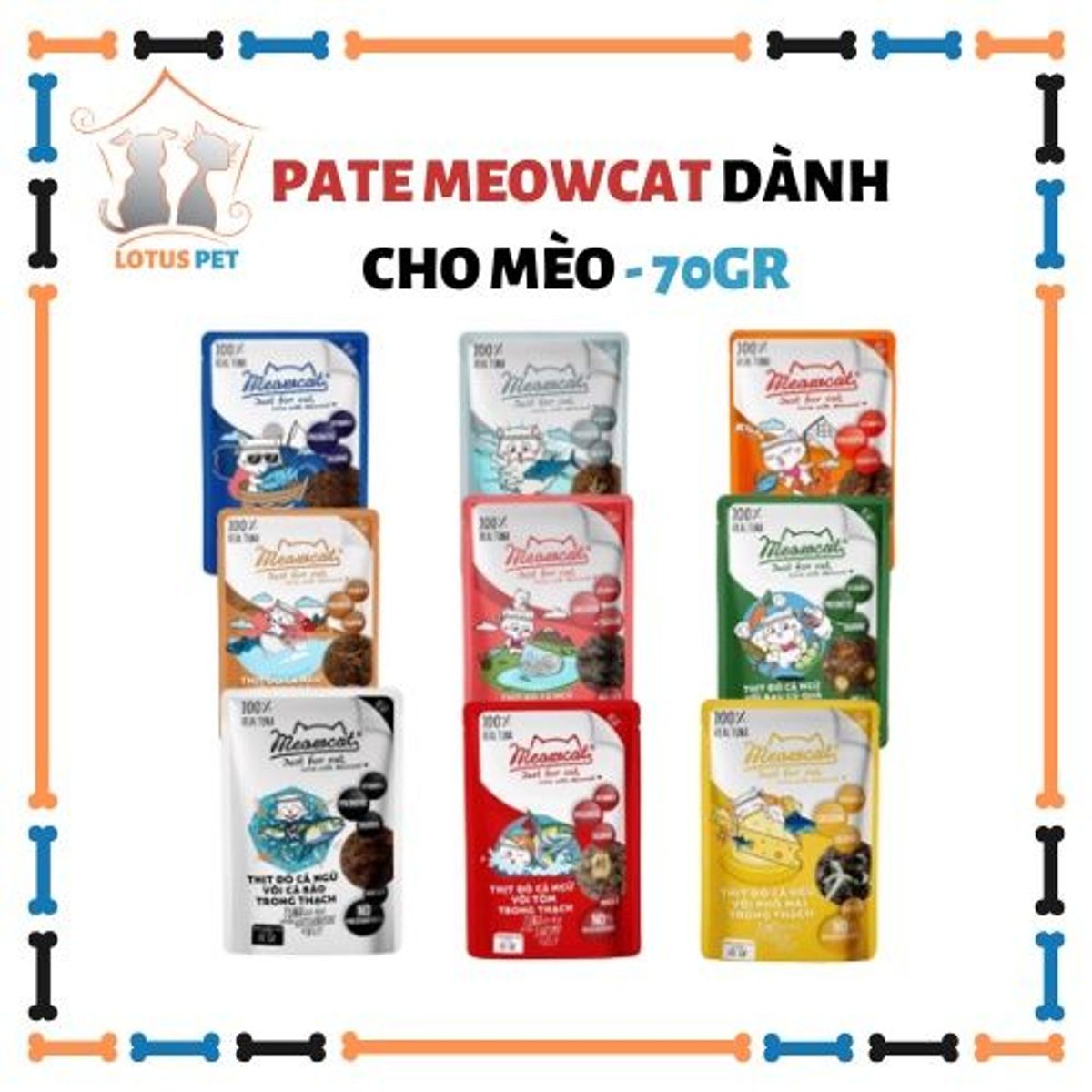1 thùng x 48 gói Pate thạch cá ngừ Meowcat cho mèo - gói 70gr giá sỉ, giá bán buôn - Thị Trường Sỉ