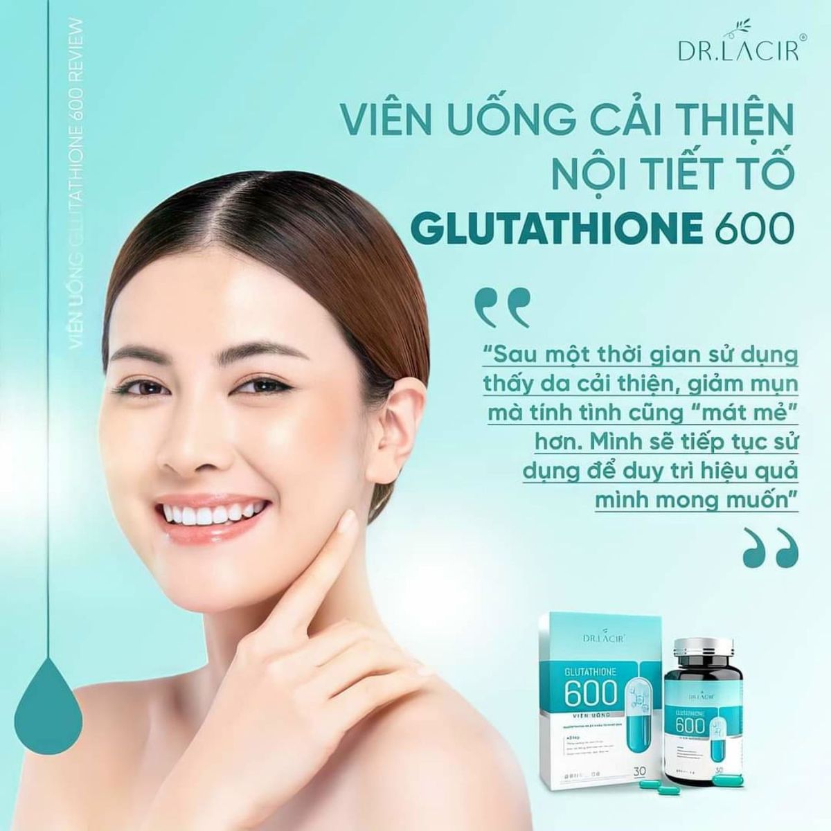 VIÊN UỐNG TRẮNG DA NGỪA NÁM GLUTATHIONE 600 DR LACIR giá sỉ, giá bán buôn - Thị Trường Sỉ