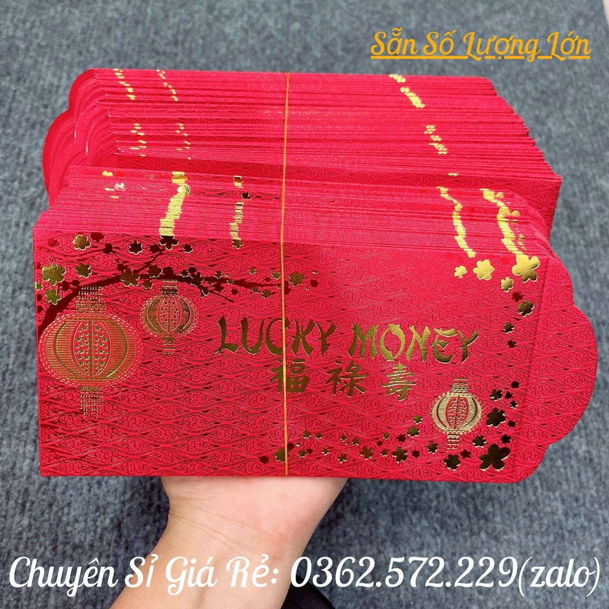 Bao Lì Xì Lucky Money Màu Đỏ Giấy Thơm Sang Trọng Lịch Sự Lì Xì Tết giá ...