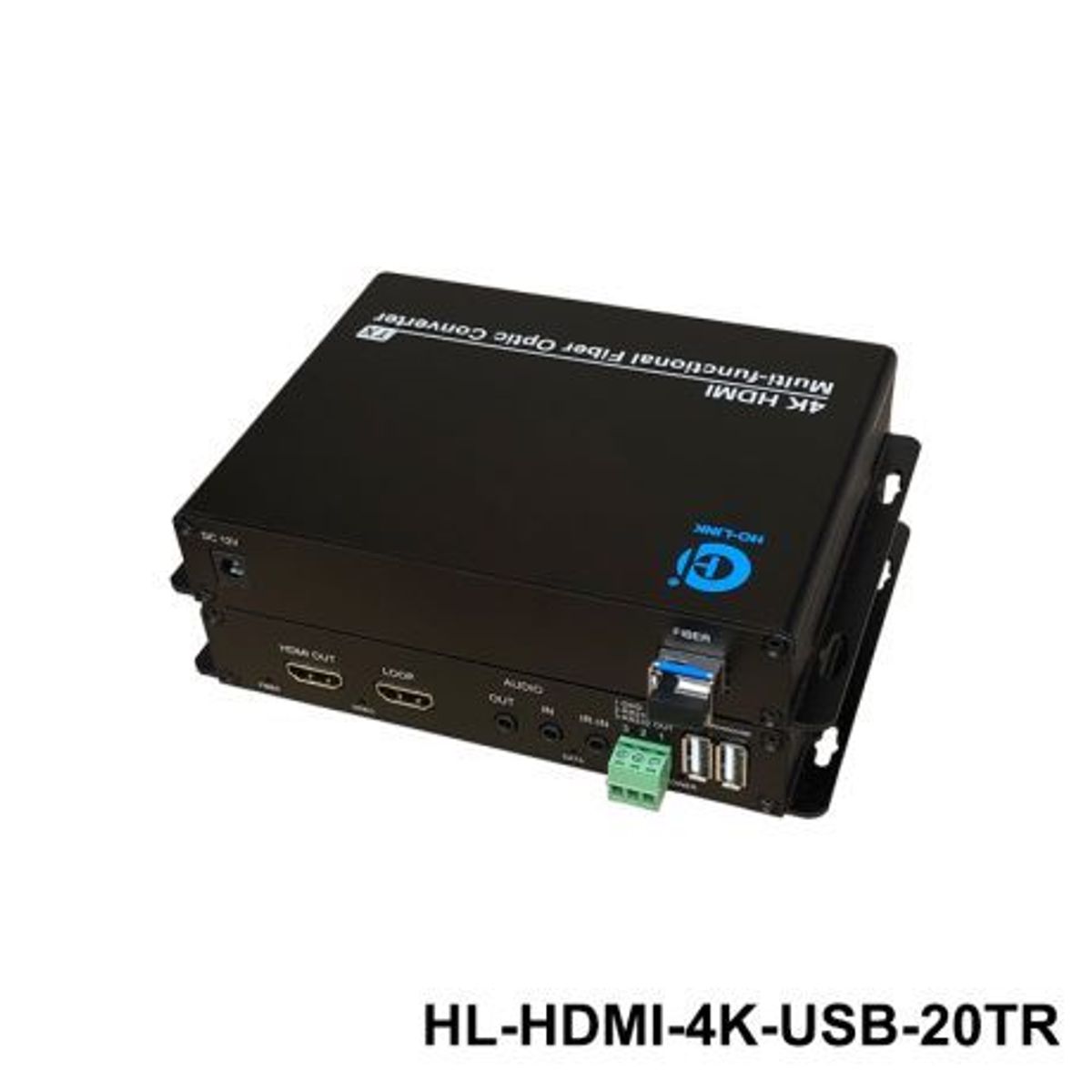Bộ kéo dài HDMI sang quang 4K kèm cổng USB HL-HDMI-4K-USB-20TR giá sỉ, giá bán buôn - Thị Trường Sỉ