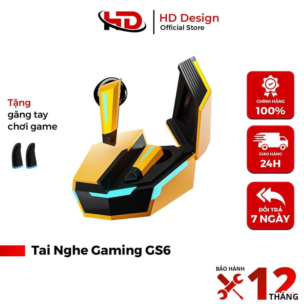 Tai Nghe Gaming GS6 Pro - Thiết Kế Cực Ngầu - Độ Trễ Cực Thấp - Có Mic ...
