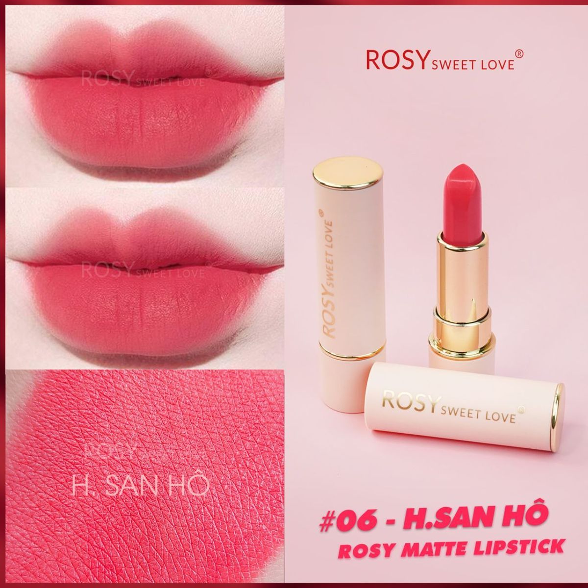 Mua HỒNG SAN HÔ SON SÁP LÌ ROSY ĐƯỢC YÊU THÍCH NHẤT HIỆN NAY TÔN DA BỀN ...