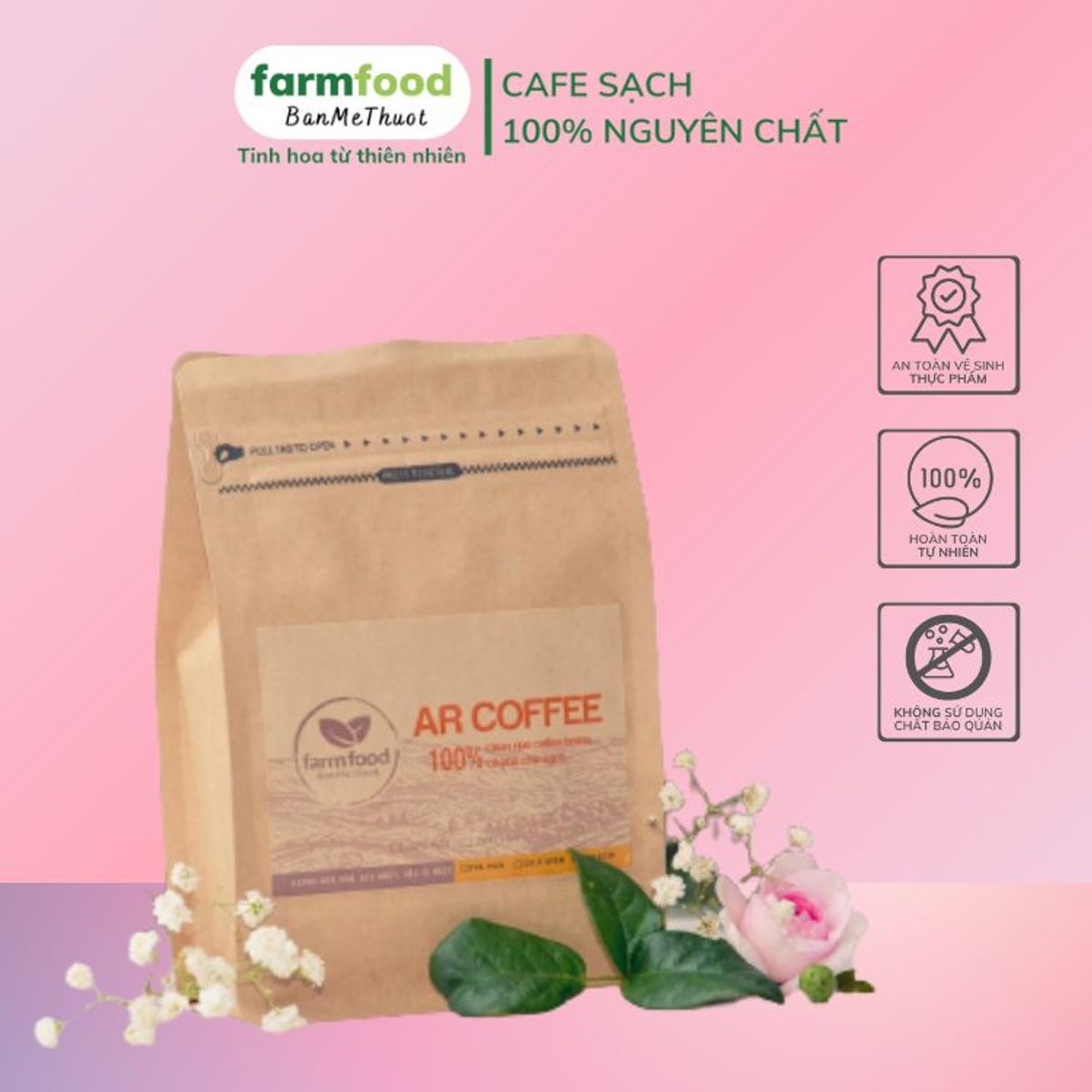 AR Coffe 500gr (Robusta+ Arabica) - Cafe đặc sản BMT, rang mộc, 100% ...