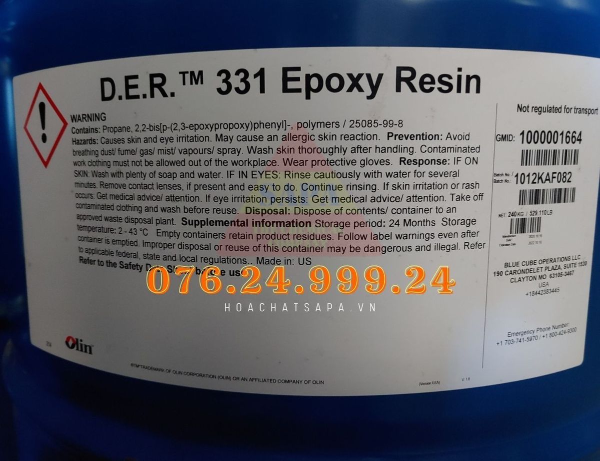 Olin Epoxy Resin- DER 331 – Phụ gia sơn giá sỉ, giá bán buôn - Thị ...