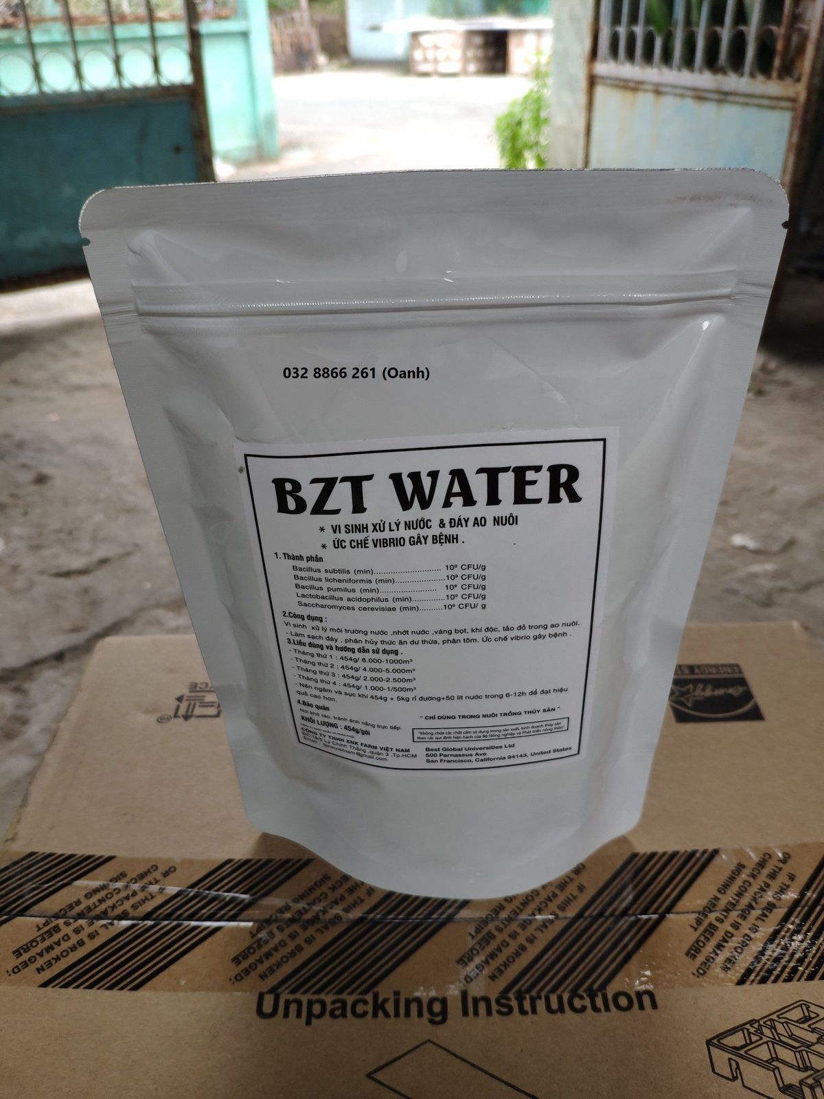 BZT Water – (bán từ 1 thùng 30 gói/454g) Men vi sinh cắt tảo, xử lý ...