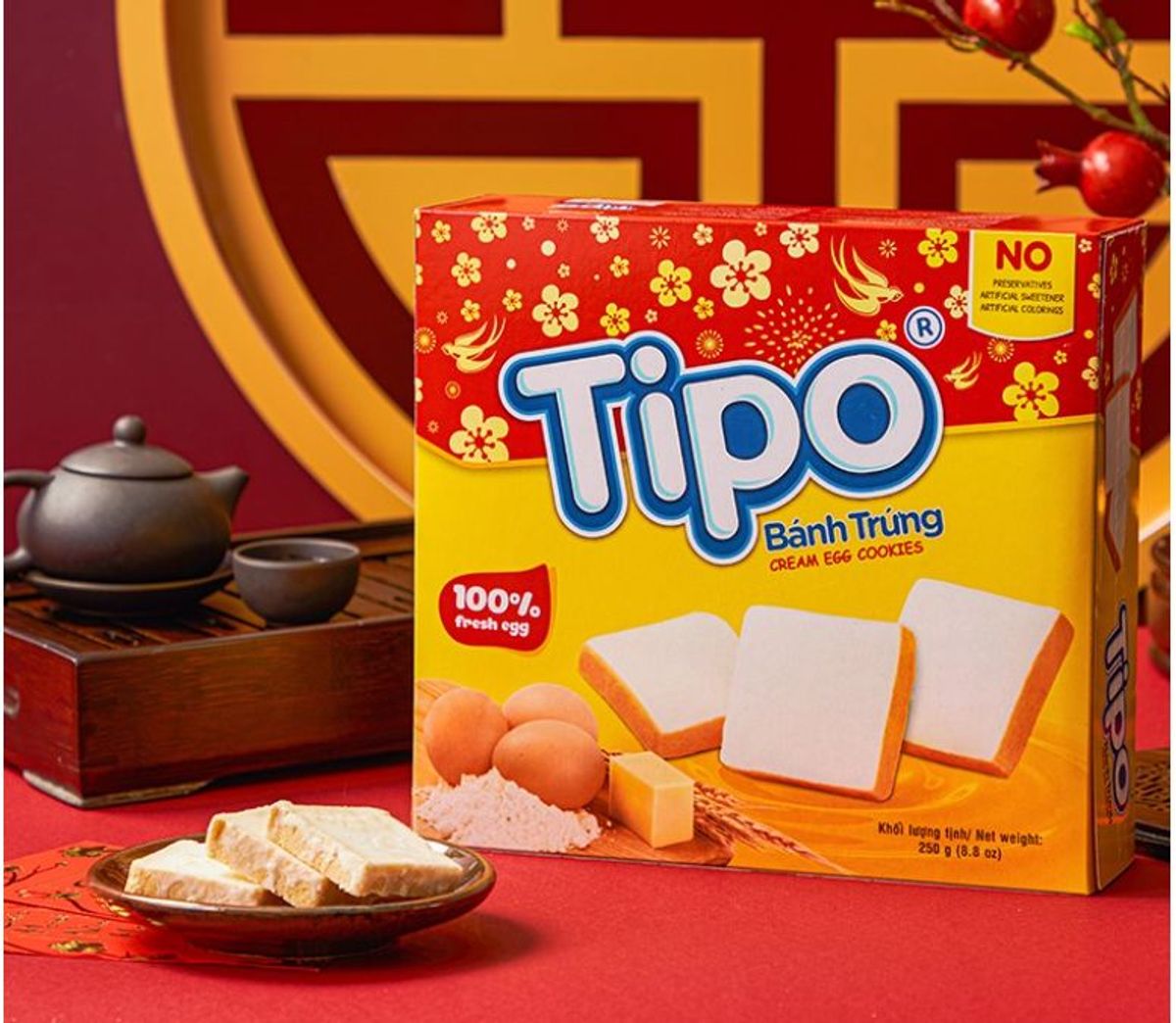 Bánh Tipo Trứng 250g Hộp Tết 2023 giá sỉ, giá bán buôn - Thị Trường Sỉ