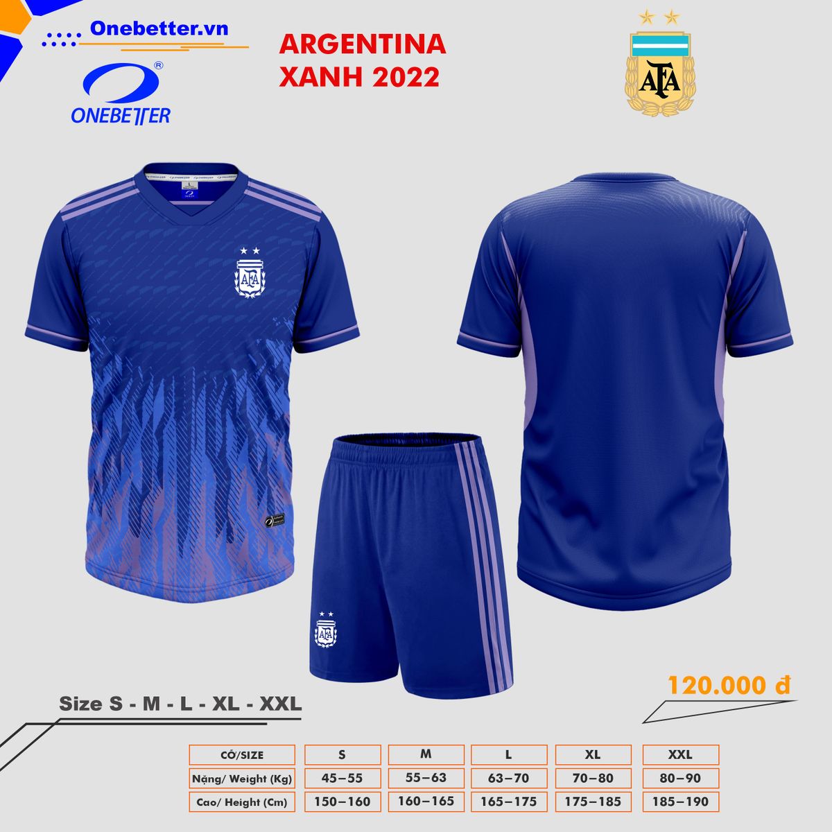 Đồ đá banh, quần áo bóng đá đội tuyển Argentina 2022-23 màu xanh - Size ...