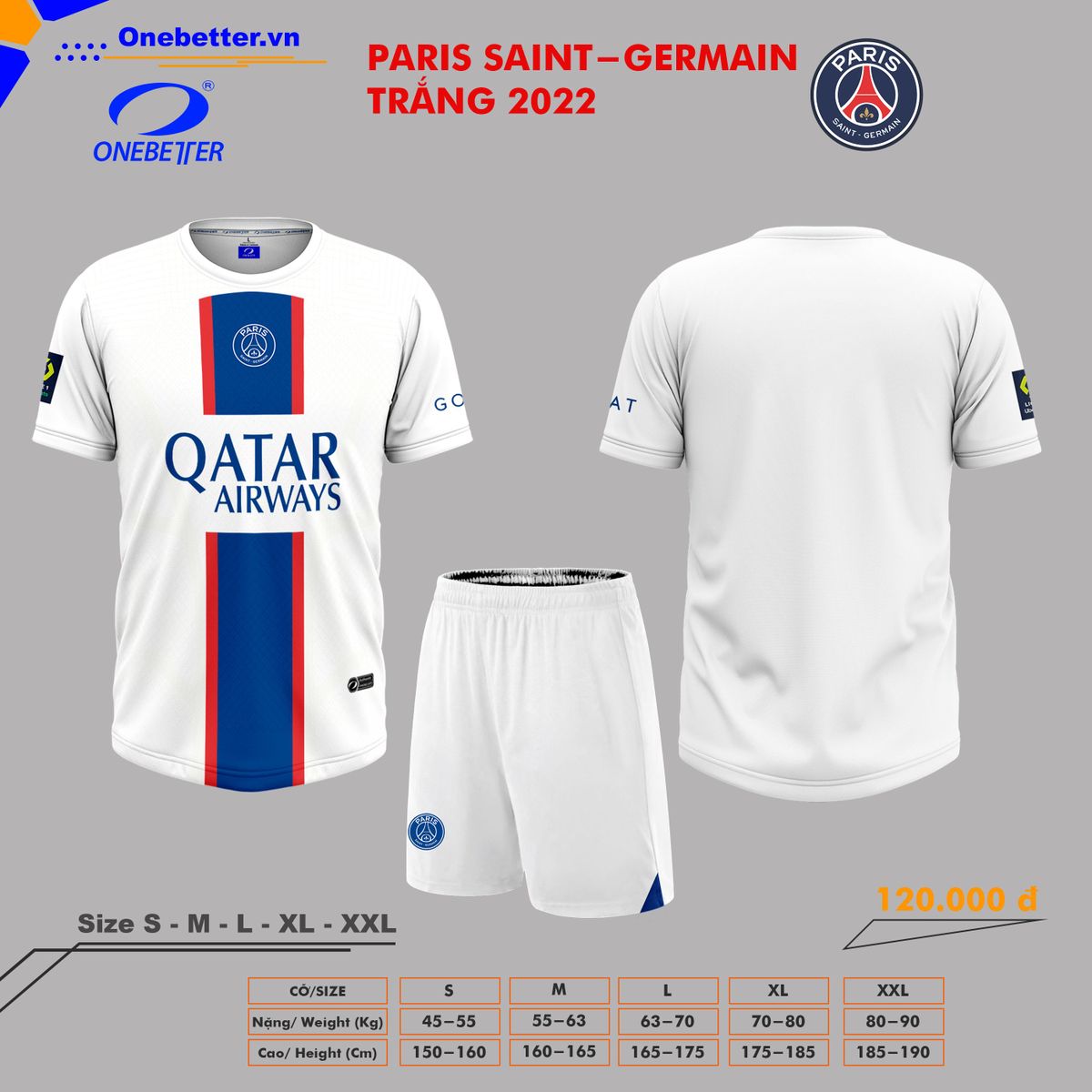 Đồ đá banh, quần áo bóng đá CLB Paris Saint - Germain 2022-23 màu trắng ...