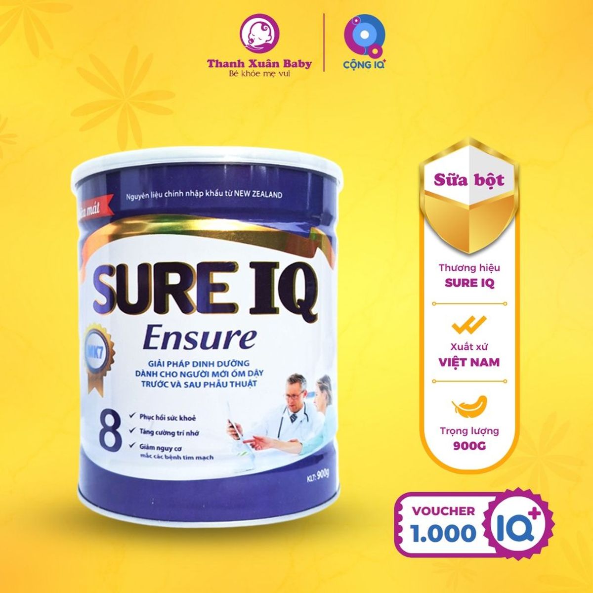 Sữa bột Sure IQ Sure bổ sung dinh dưỡng cho người mới ốm dậy 900g ...