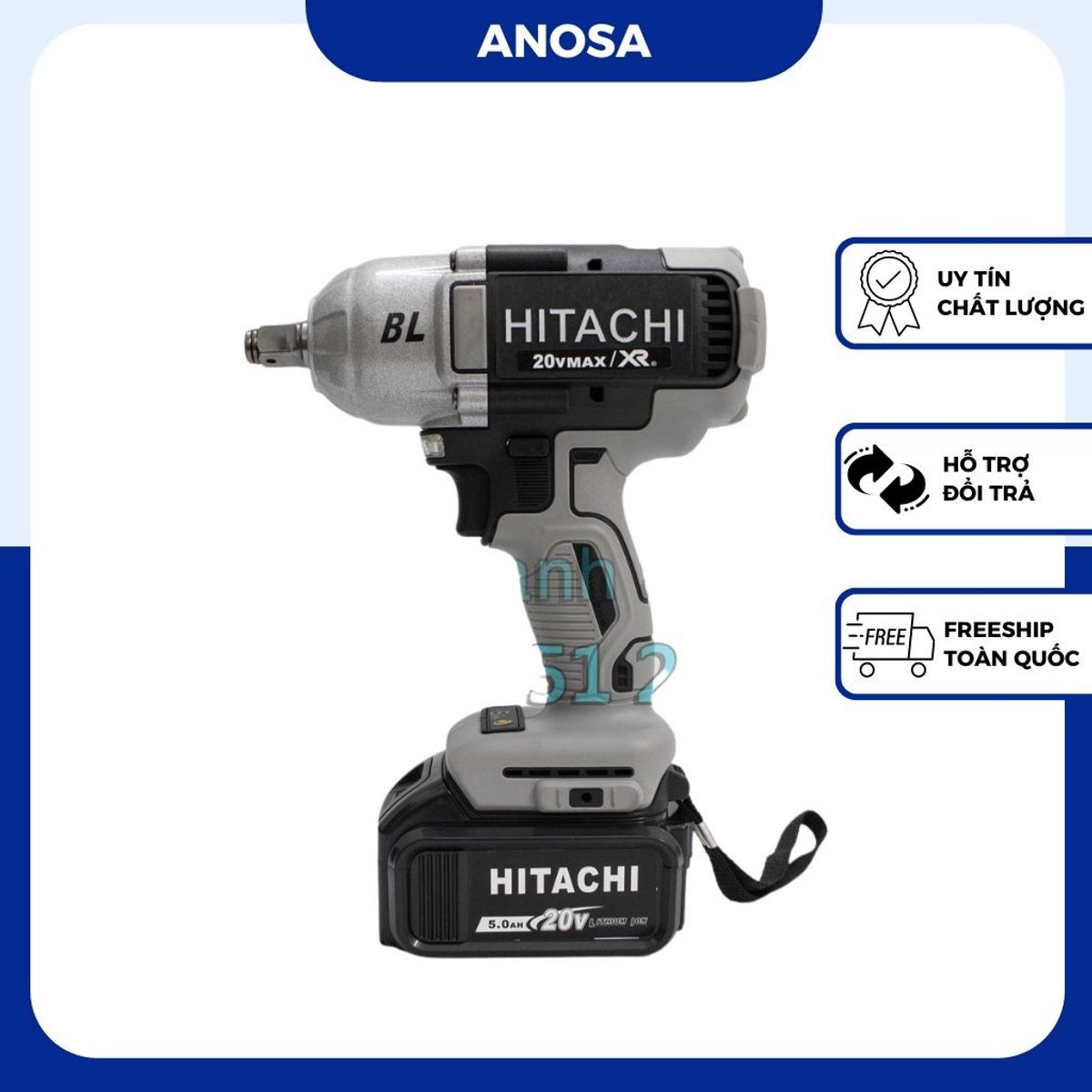 Máy siết bulong Hitachi 20v không chổi than, máy bắn bulong lực siết 880N.m pin khủng hàng cao ...