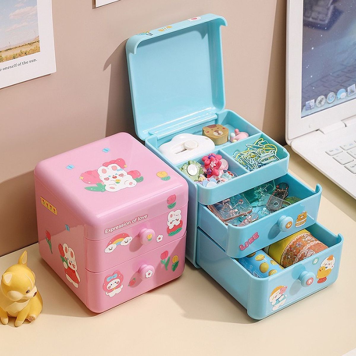 Hộp lưu chữ mini 2 tầng tặng kèm stiker giá sỉ, giá bán buôn - Thị ...