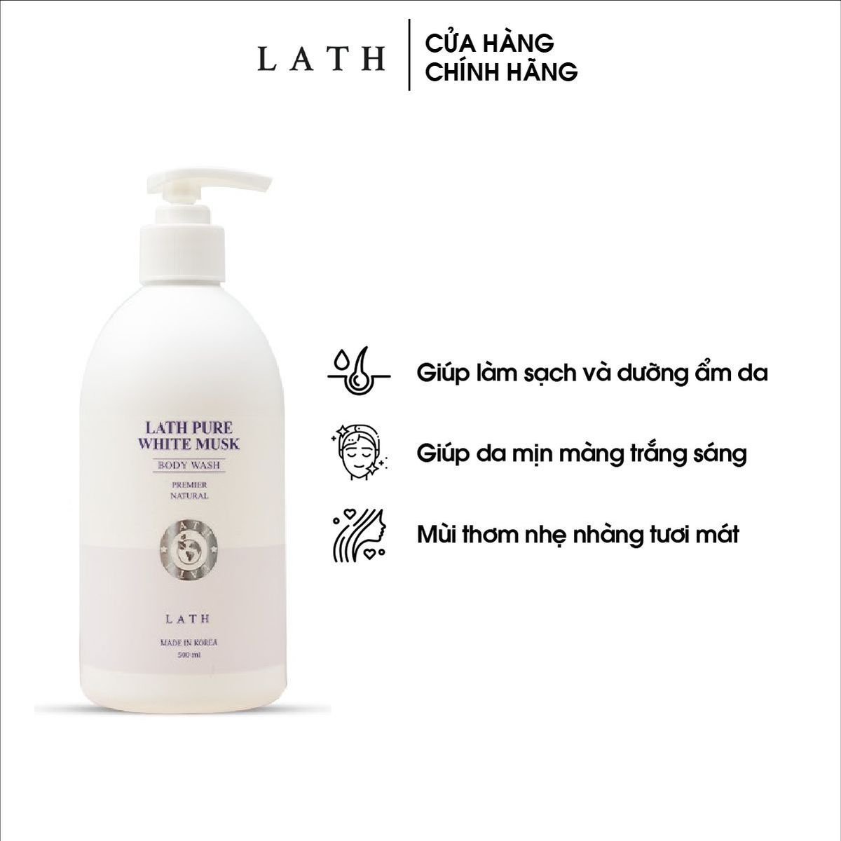 Sữa tắm trắng da Hàn Quốc chiết xuất thành phần từ thiên nhiên LATH ...