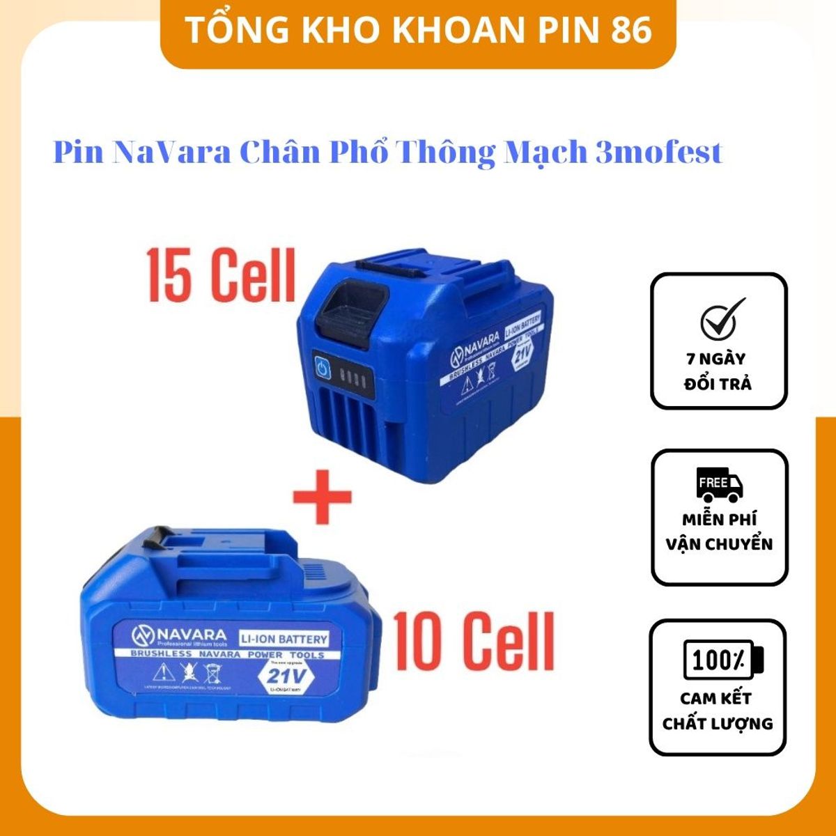 Pin 10 cell, pin 15 cell chân pin phổ thông mạch 3 mosfet chống cháy có ...