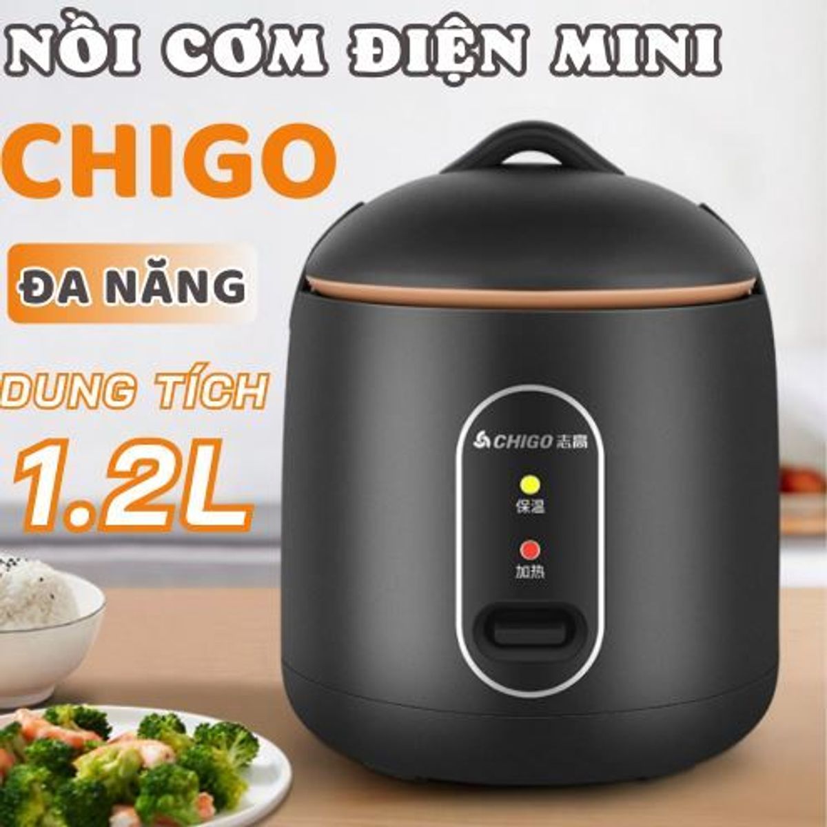 NỒI CƠM ĐIỆN CHIGO MINI 1,2L ĐA NĂNG giá sỉ, giá bán buôn - Thị Trường Sỉ