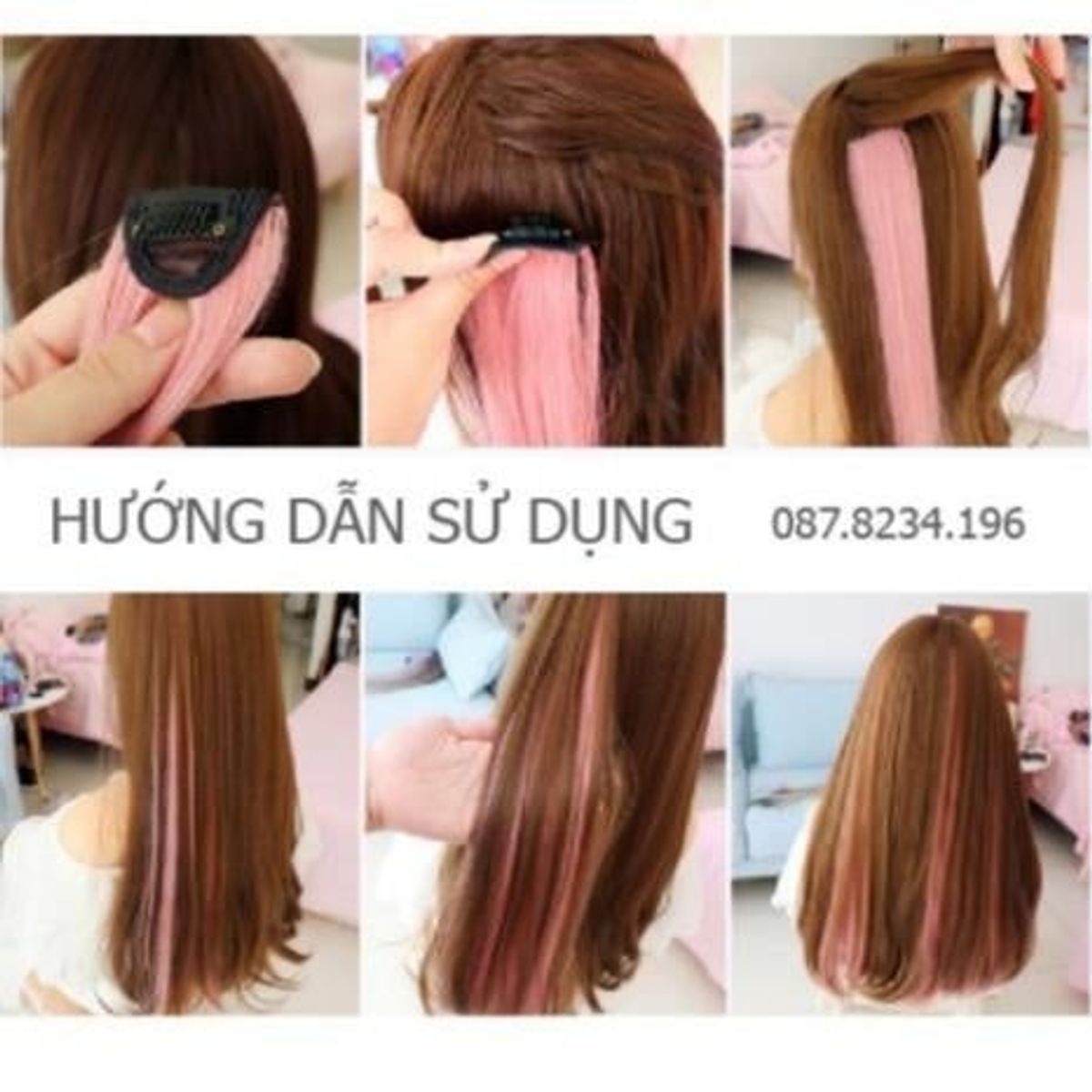 Tóc Giả Kẹp High light 50cm-Tóc Nối Nhuộm Ombre Thẳng Phong Cách Hàn ...