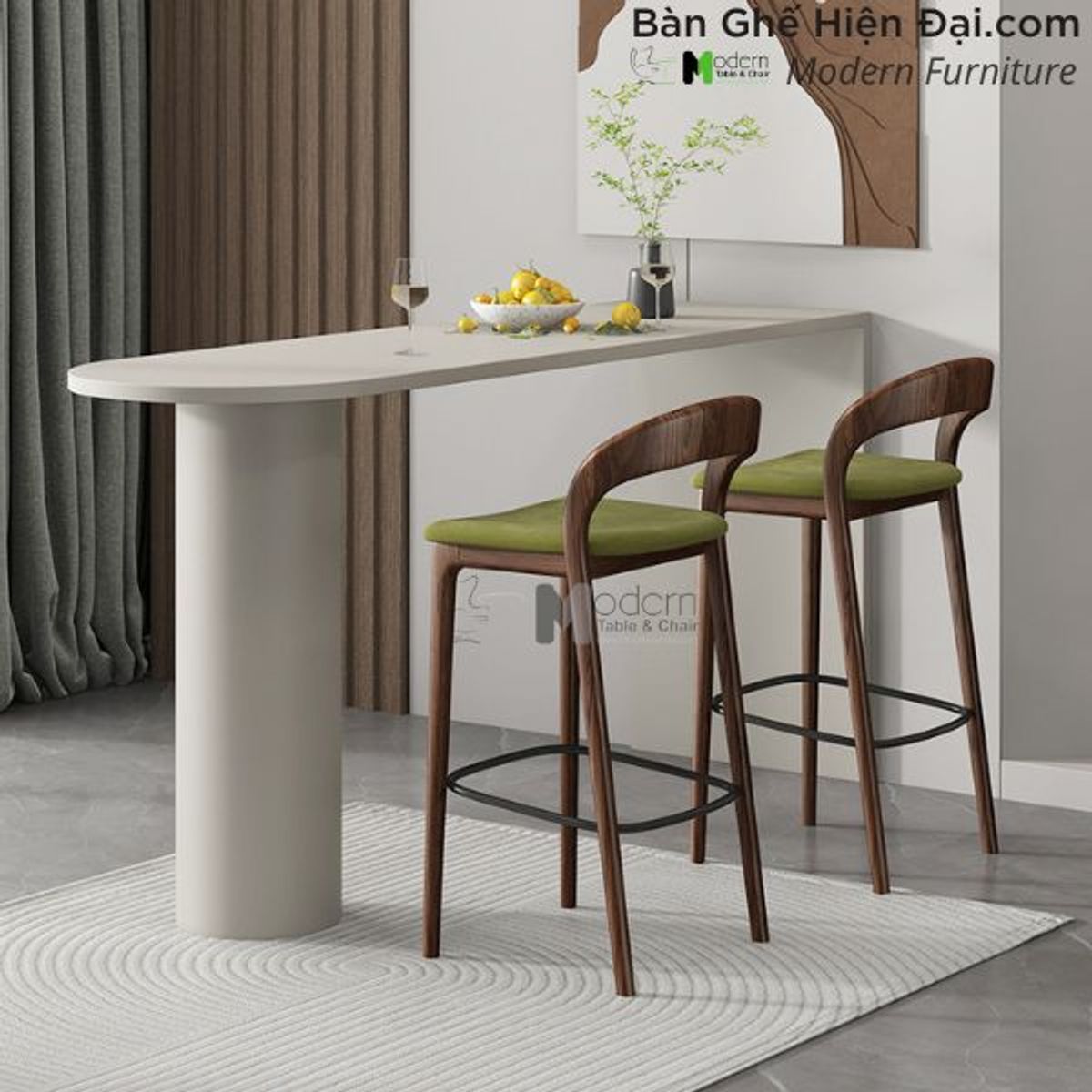 Ghế quầy bar café tựa lưng cao bọc nệm Simili chân gỗ nhập khẩu HCM CB ...