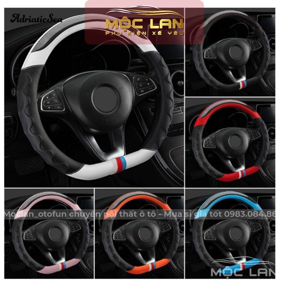 Bọc vô lăng vân carbon phối da nhiều màu - Luxury Car size 36cm - D cut ...