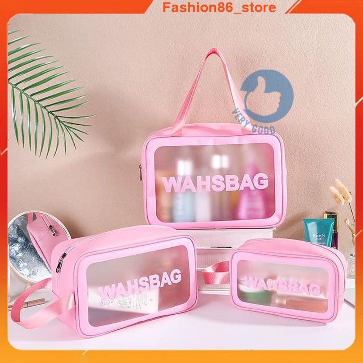 Túi du lịch đựng bảo quản mỹ phẩm đồ trang điểm washbag trong suốt có khóa kéo chống thấm nước ...