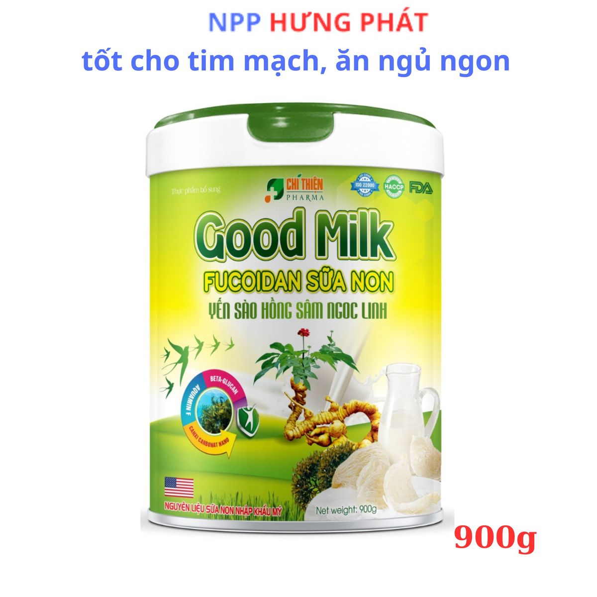 Sữa bột Good Milk Fucoidan sữa non giúp ăn ngủ ngon, tăng sức khoẻ hộp ...