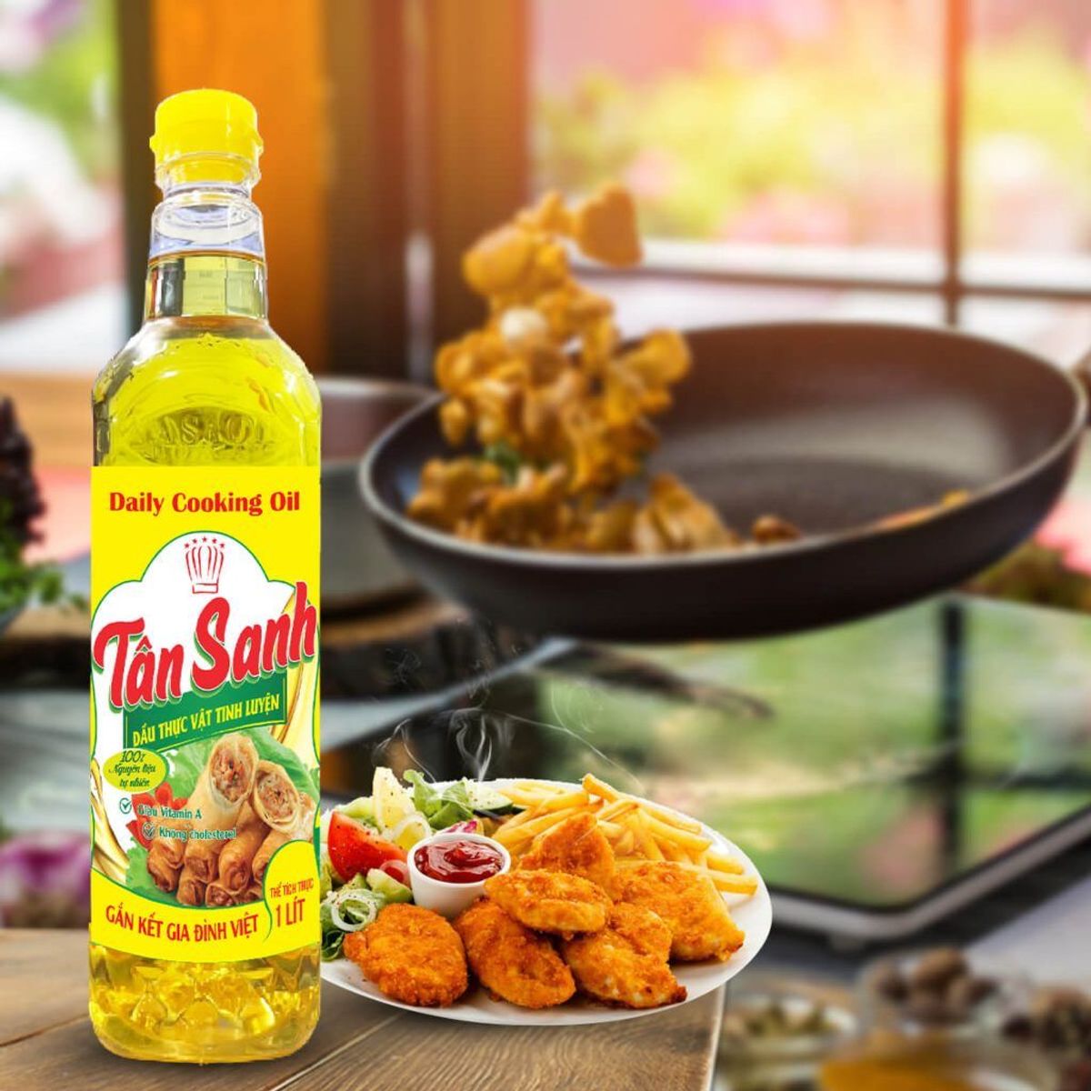Dầu ăn Tinh luyện Tân Sanh chai 1 lít Thùng 12 chai giá sỉ, giá bán ...