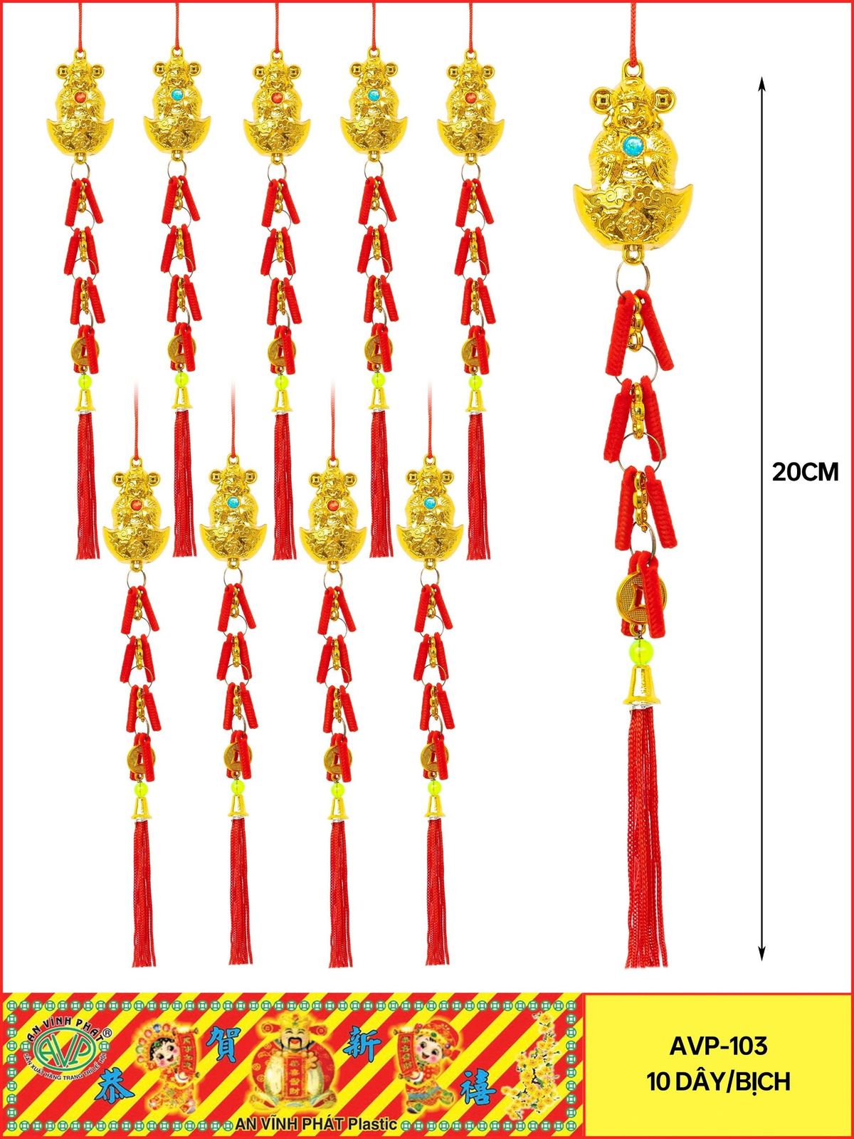 Dây treo trang trí Tết AVP-103 dài 20cm, 10 dây/bịch giá sỉ, giá bán ...