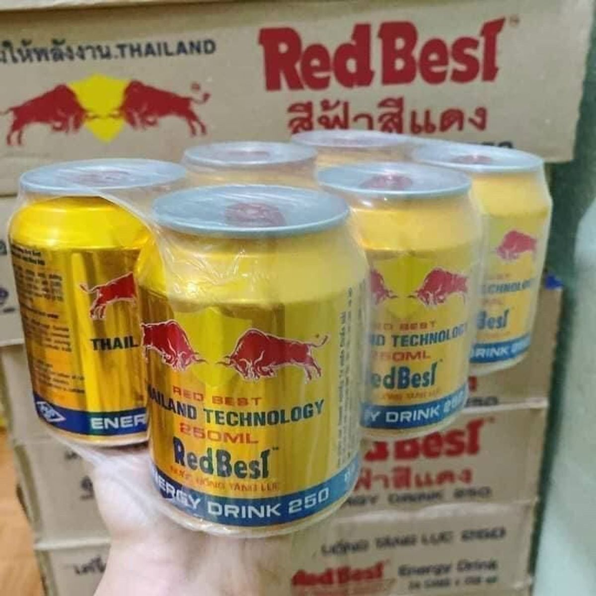 Thùng 24 Lon Nước Tăng Lực RedBest - Nước Giải Khát Bò Hút Vàng Việt ...