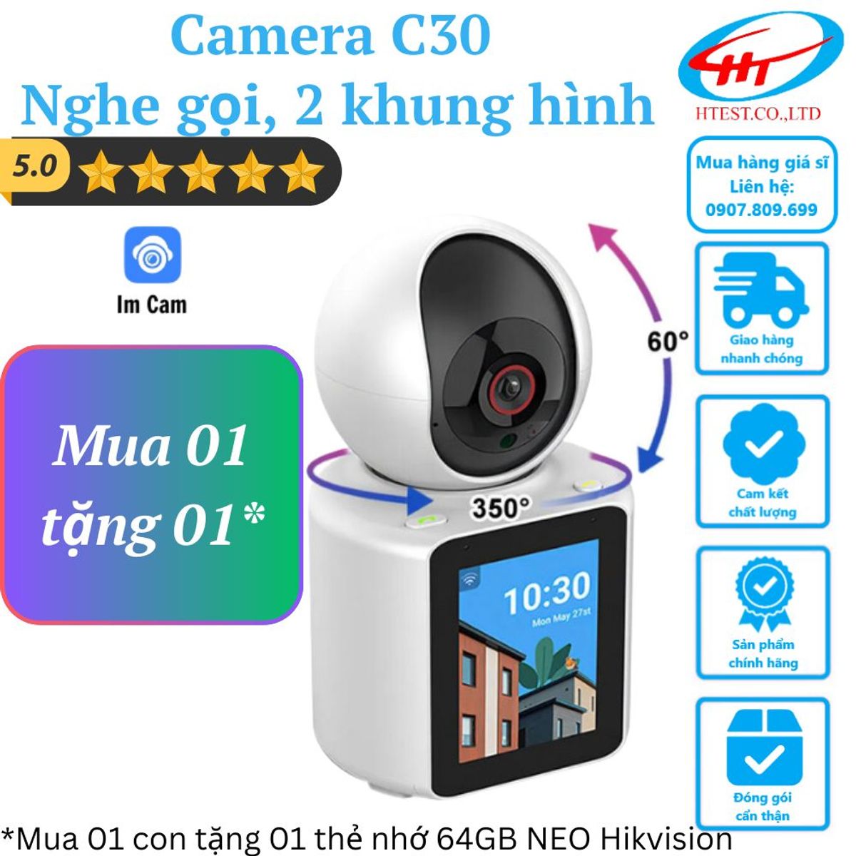 Camera C30 NGHE GỌI, 2 Khung hình (App: IM cam) giá sỉ, giá bán buôn ...