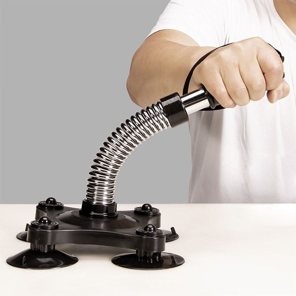 SP099-Gậy lò xo tập cơ tay dụng cụ tập vật tay inox cao cấp lực 30LB - 50LB có đế hít chân không ...