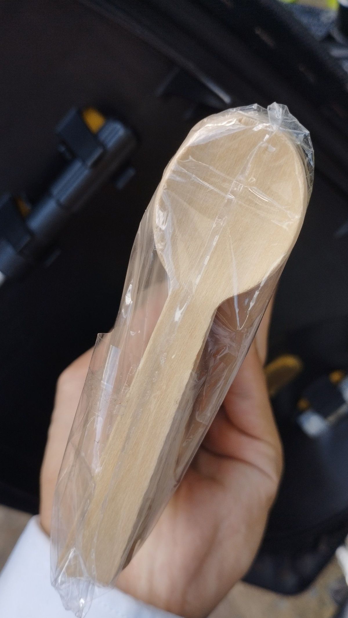 Muỗng gỗ dùng 1 lần 10cm đầu tròn (gói 100 cái) dùng để ăn xôi, ăn kem ...