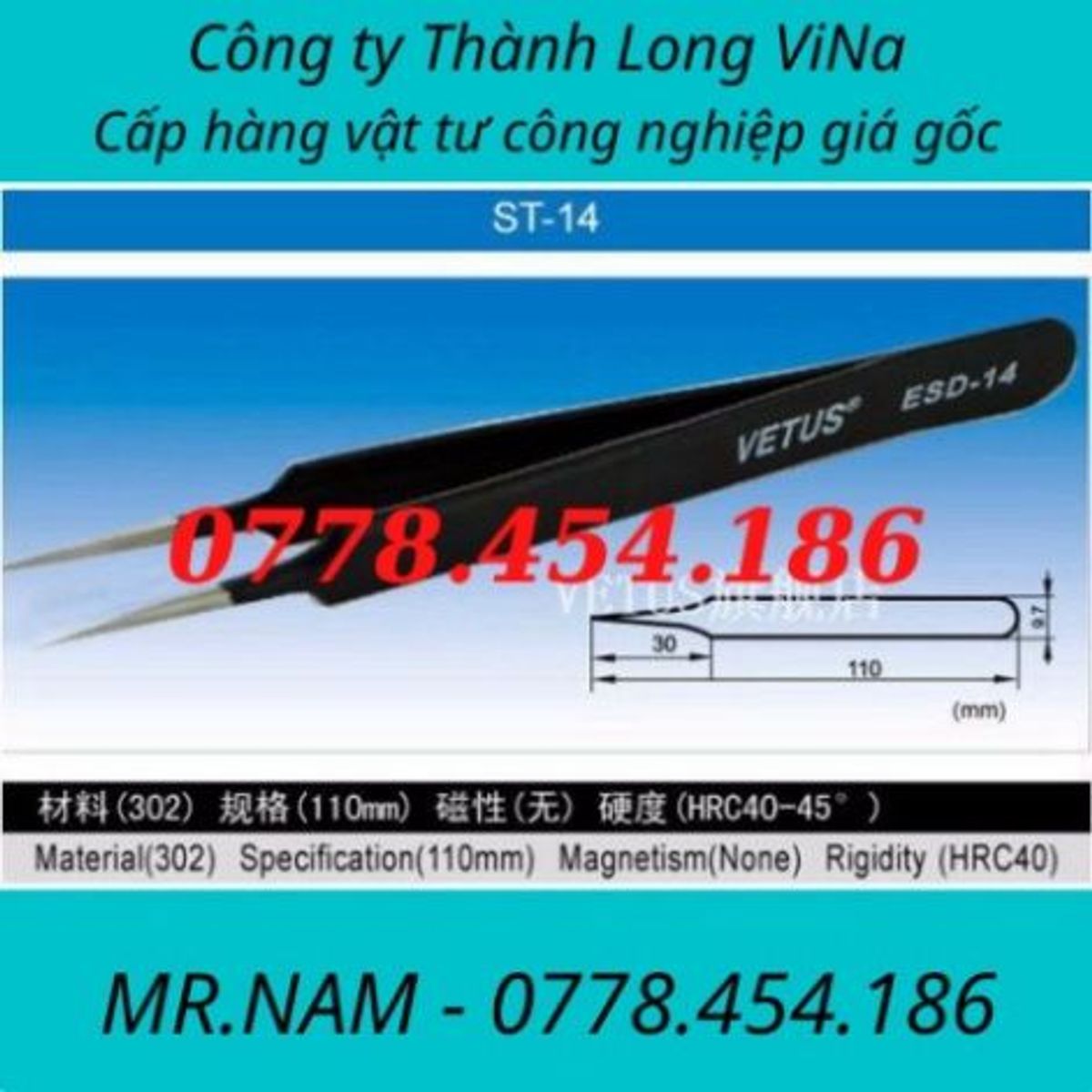Nhíp chống tĩnh điện ESD 14 giá sỉ, giá bán buôn - Thị Trường Sỉ
