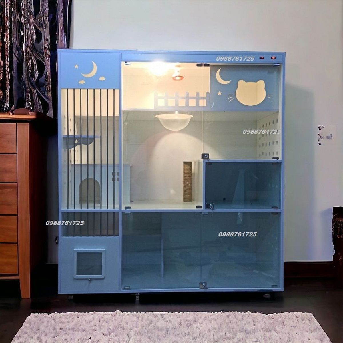 Chuồng Mèo 3 Tầng Màu Trắng Gỗ MDF Chống Ẩm, Nhà Gỗ Cho Thú Cưng giá sỉ, giá bán buôn - Thị ...