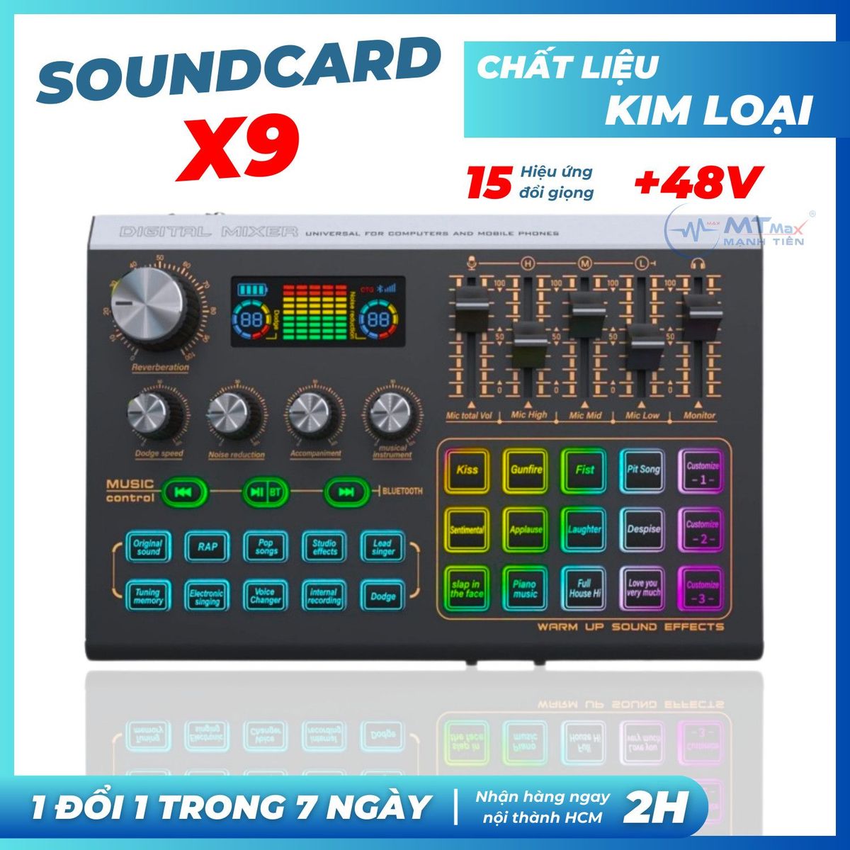 Soundcard X9 - Hỗ Trợ Micro 48V, Tích Hợp Hiệu Ứng Auto Tune, Điều ...