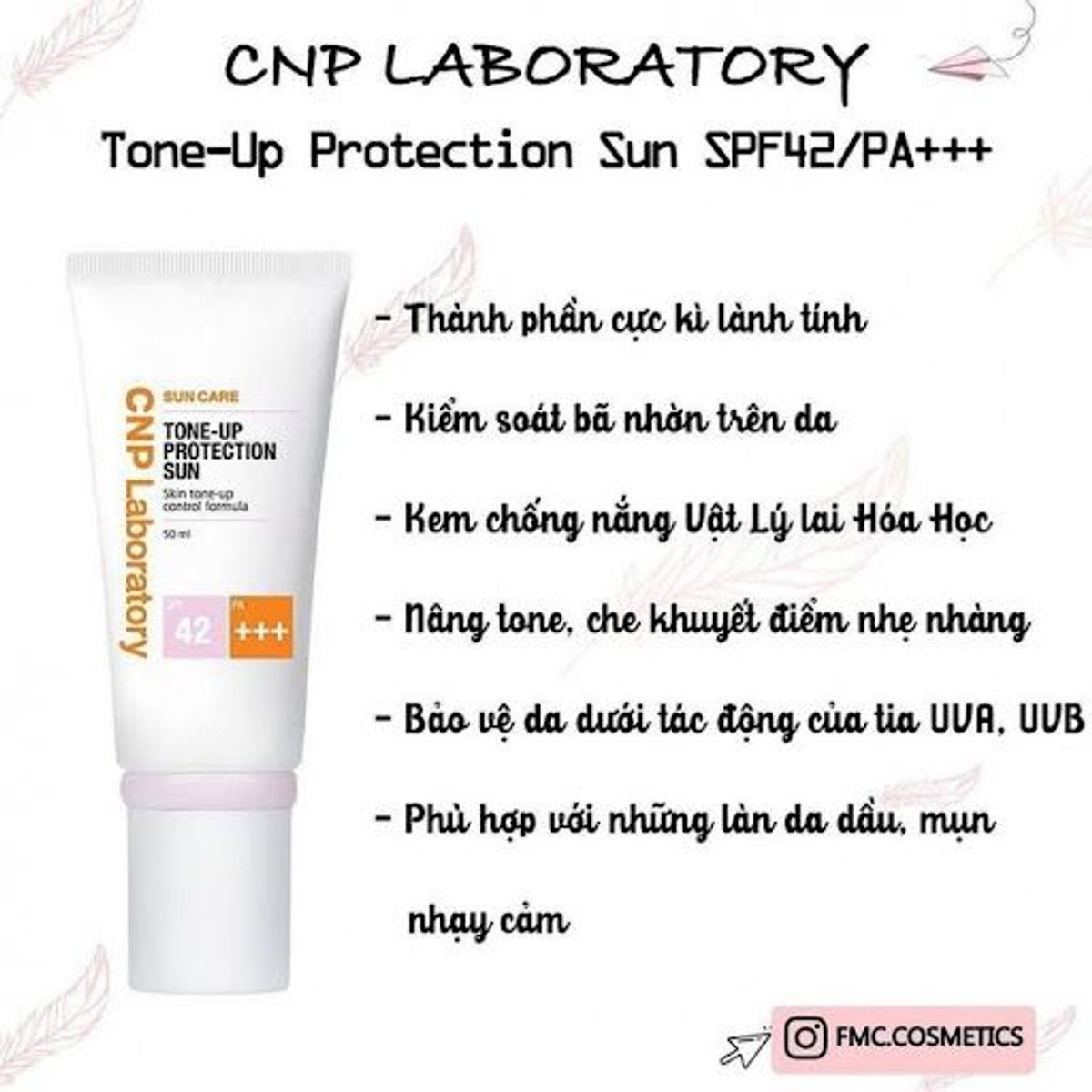 Kem chống nắng nâng tông da CNP Laboratory Tone-Up Protection Sun SPF42 ...