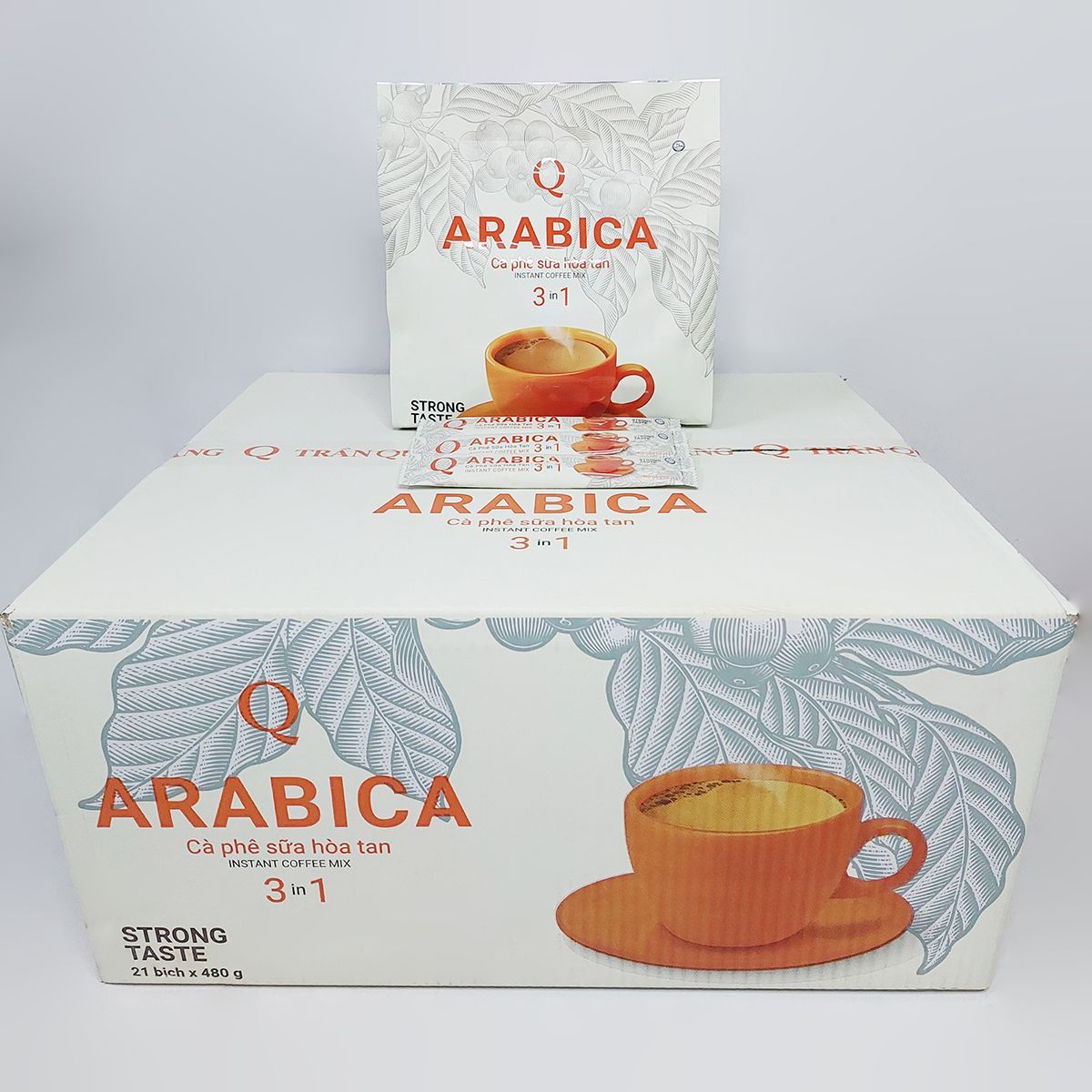 Thùng Cà Phê Sữa Arabica Trần Quang 21 bịch 480g (24 gói dài x 20g) giá sỉ, giá bán buôn - Thị ...
