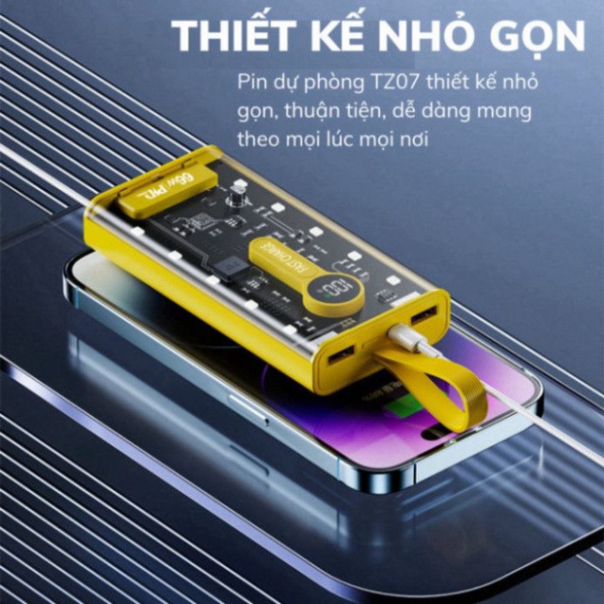 [Kho buôn-Tuyển Sỉ] Sạc dự phòng trong suốt 20000mah TZ07 với 2 cổng ...