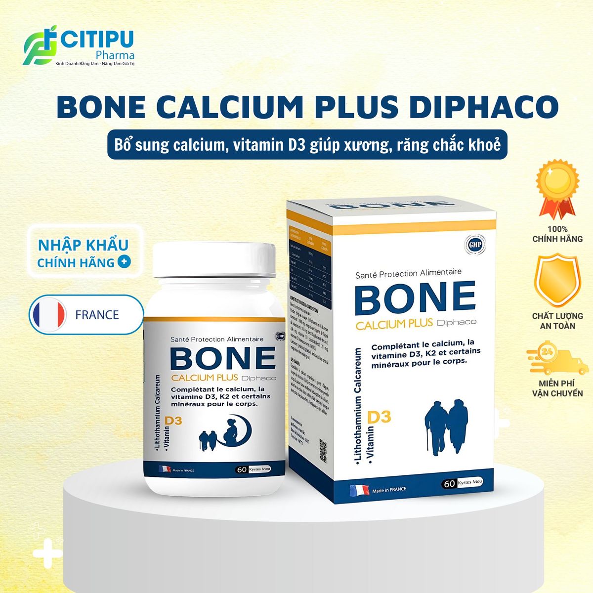 Viên Uống Bổ Sung Canxi Bone Calcium Plus Diphaco giá sỉ, giá bán buôn ...