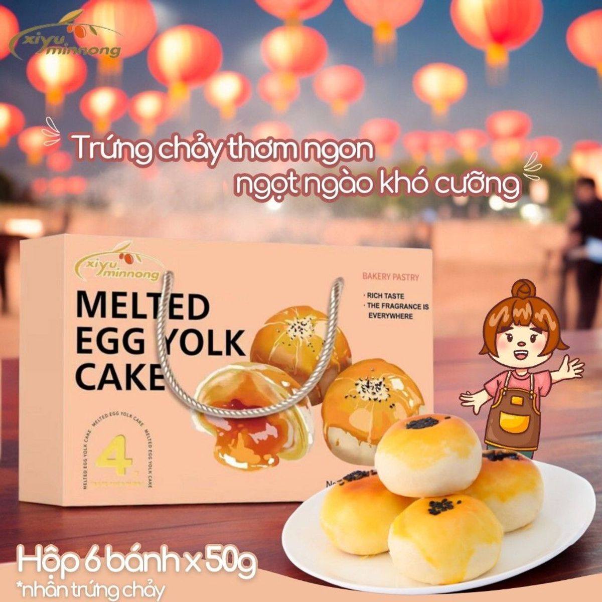 Bánh kim sa trứng chảy Đài Loan ít ngọt XIYU MINNONG giá sỉ, giá bán ...