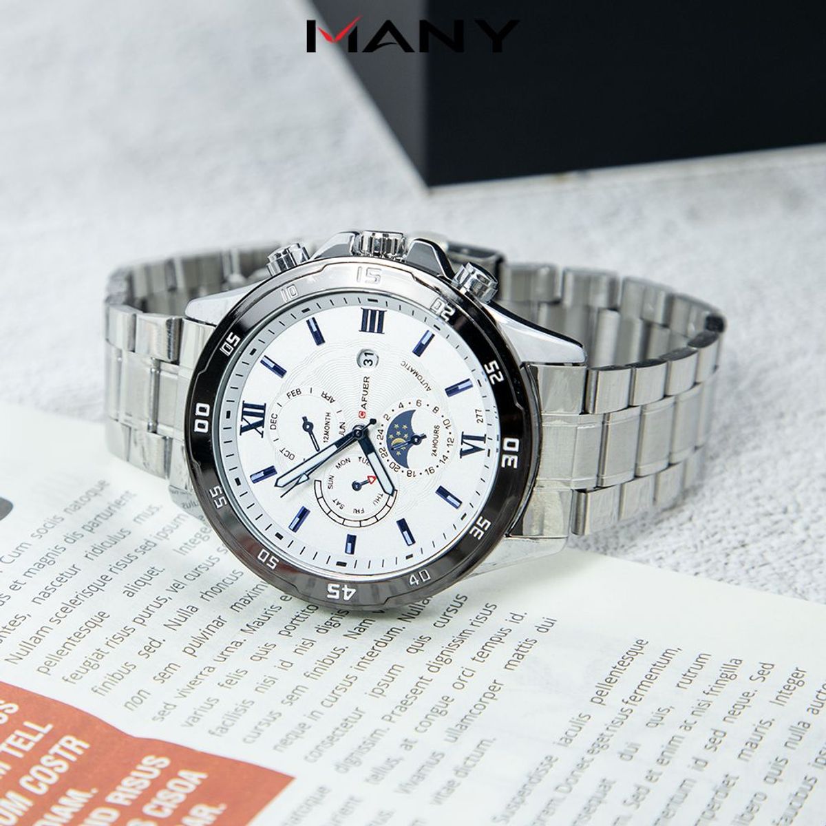 Đồng Hồ Nam Cafuer 277 Cuốn Hút Phù Hợp Mọi Phong Cách, Dây Inox Trắng ...