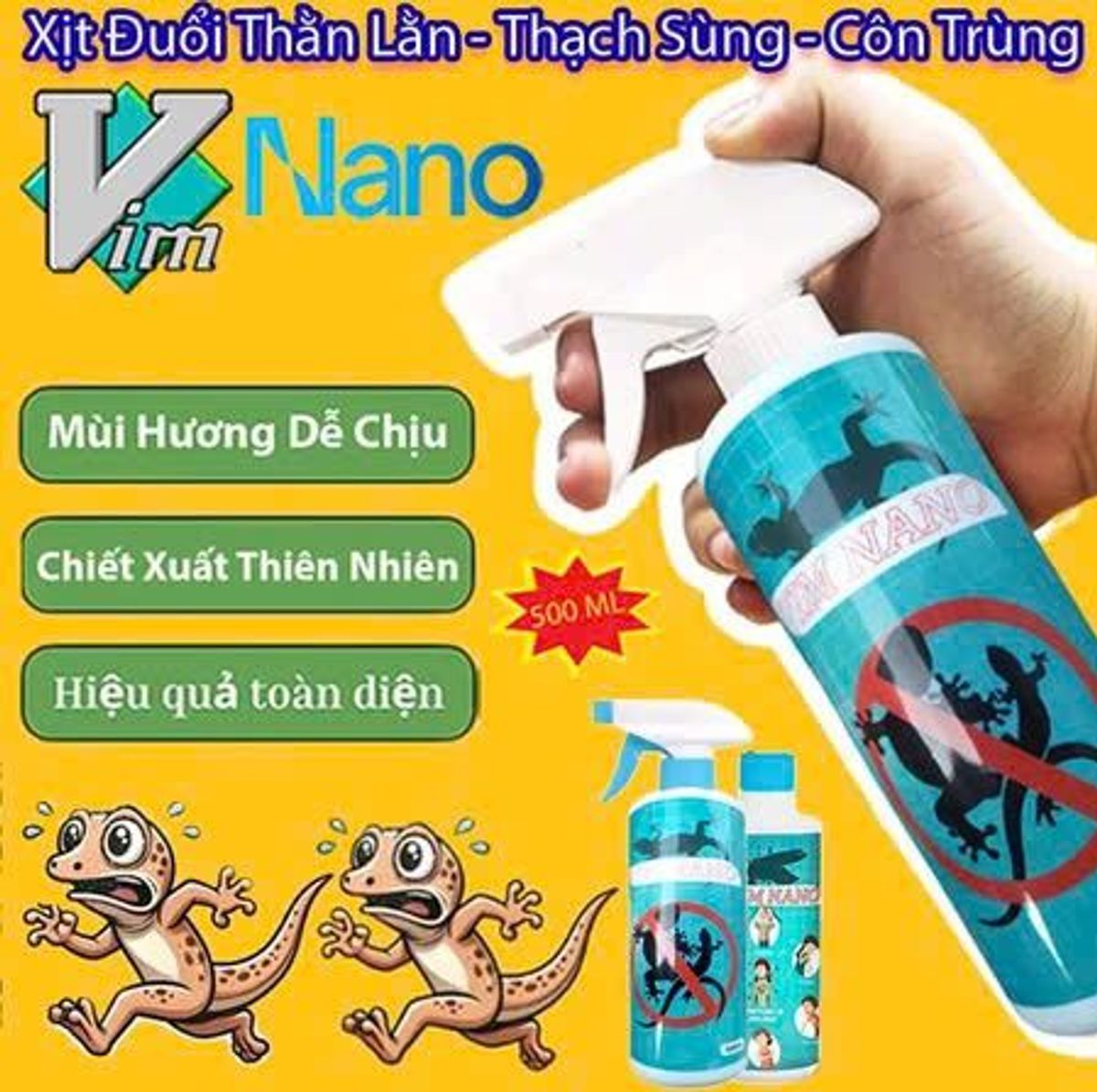 Chai Xịt Thằn Lằn, Thạch Sùng Vim Nano 500ml Mùi Hương Dễ Chịu Xuất Xứ ...