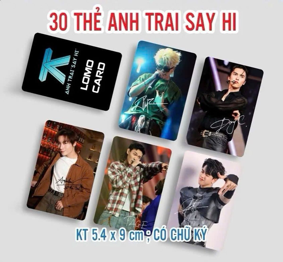 CARD ANH TRAI SAY HI 32 HÌNH CÓ CHỮ KÝ BO GÓC (phía trong 32 hình) giá ...