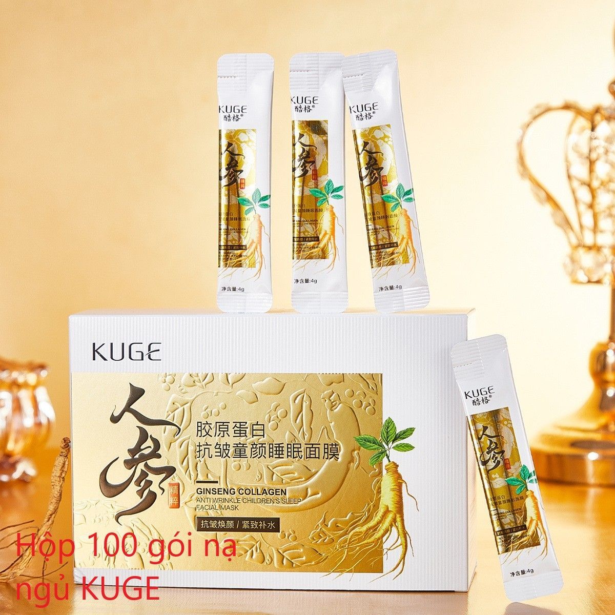 Nạ ngủ nhân sâm collagen KUGE hộp 100 gói – Dưỡng trắng, phục hồi da ...