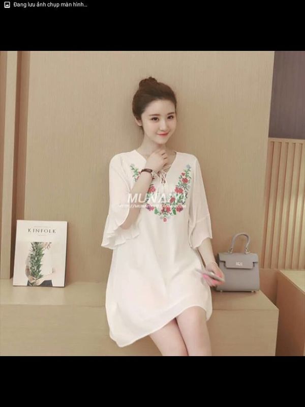 xưởng may - chuyên sỉ d3610 đầm suông tay con thêu hoa - giá sỉ 130k - sỉ 5 cái/mẫu lấy từ 2 mẫu ...