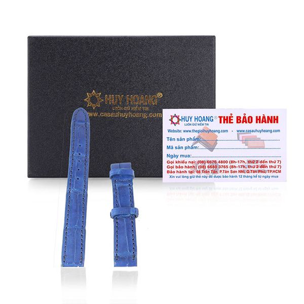 Dây đồng hồ Huy Hoàng da cá sấu size nhỏ màu xanh dương HR8263 giá sỉ ...