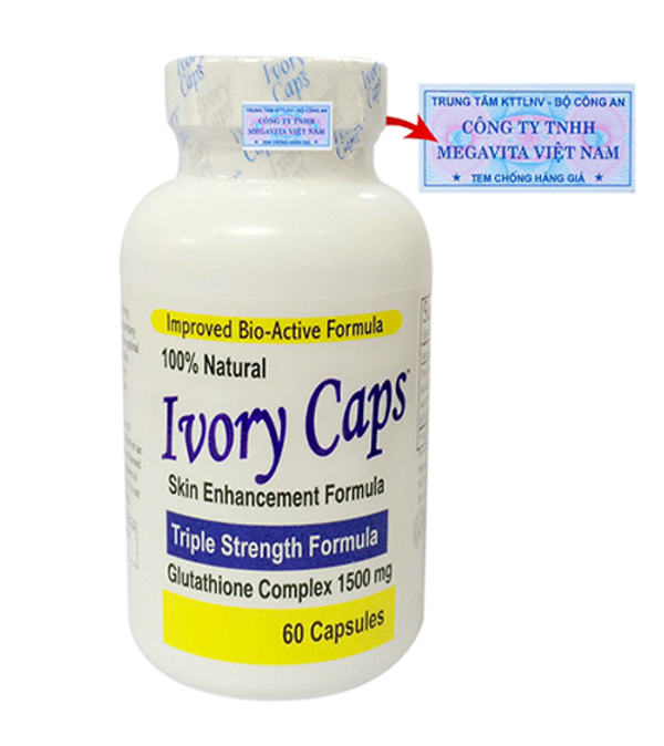 Ivory Caps Pills Viên uống làm trắng da tự nhiên với Glutathione 1500mg ...