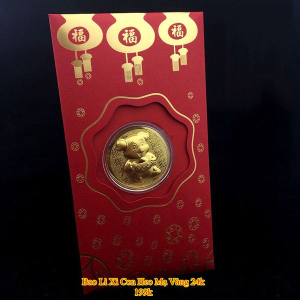 Bao lì xì con heo mạ vàng 24k 2019 Kỷ Hợi giá sỉ, giá bán buôn - Thị ...