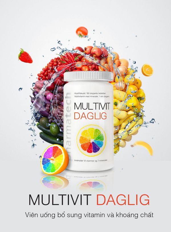 Viên uống bổ sung vitamin và khoáng chất Multivit Daglig - Pharmatech ...
